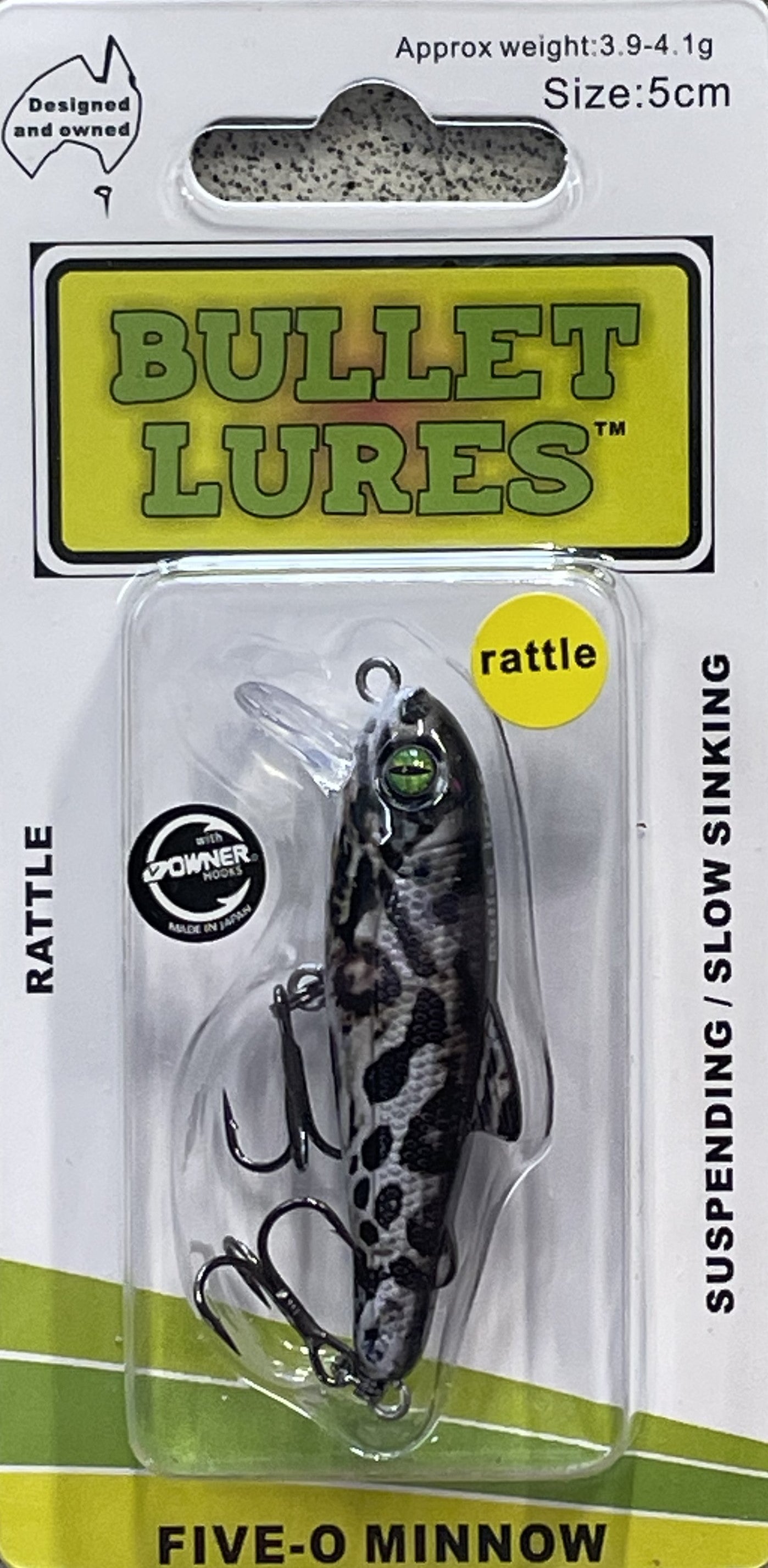 Bullet Lures Five-O Minnow Suspending + Rattling (Leopard Tree Frog ...